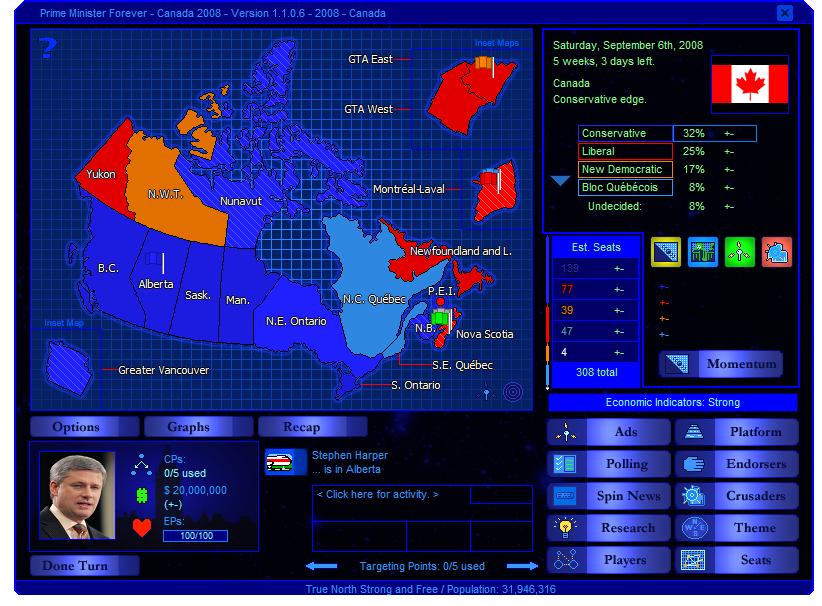 Prime Minister Forever – Canada 2008 – 270sims Campaigns
